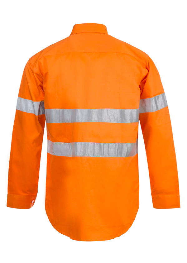 Reflective Long Sleeve Cotton Drill | Custom Tradie Shirts 🔥 - Safe-T ...