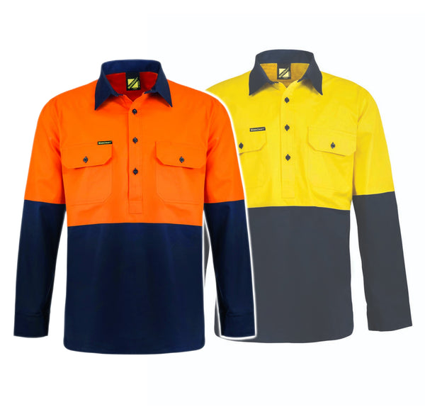 Gusset Vented Cotton Drill | Custom Tradie Shirts 🔥 Safe-T-Rex - Safe-T ...