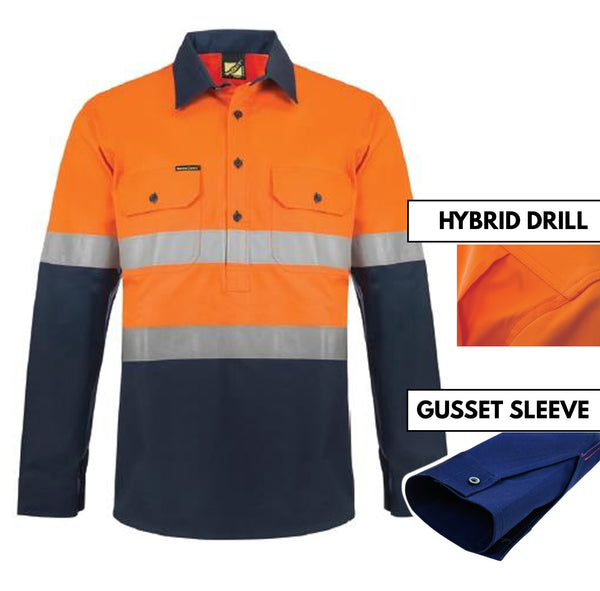 Long Sleeve Cotton Drill | Custom Tradie Shirts 🔥 Safe-T-Rex - Safe-T ...